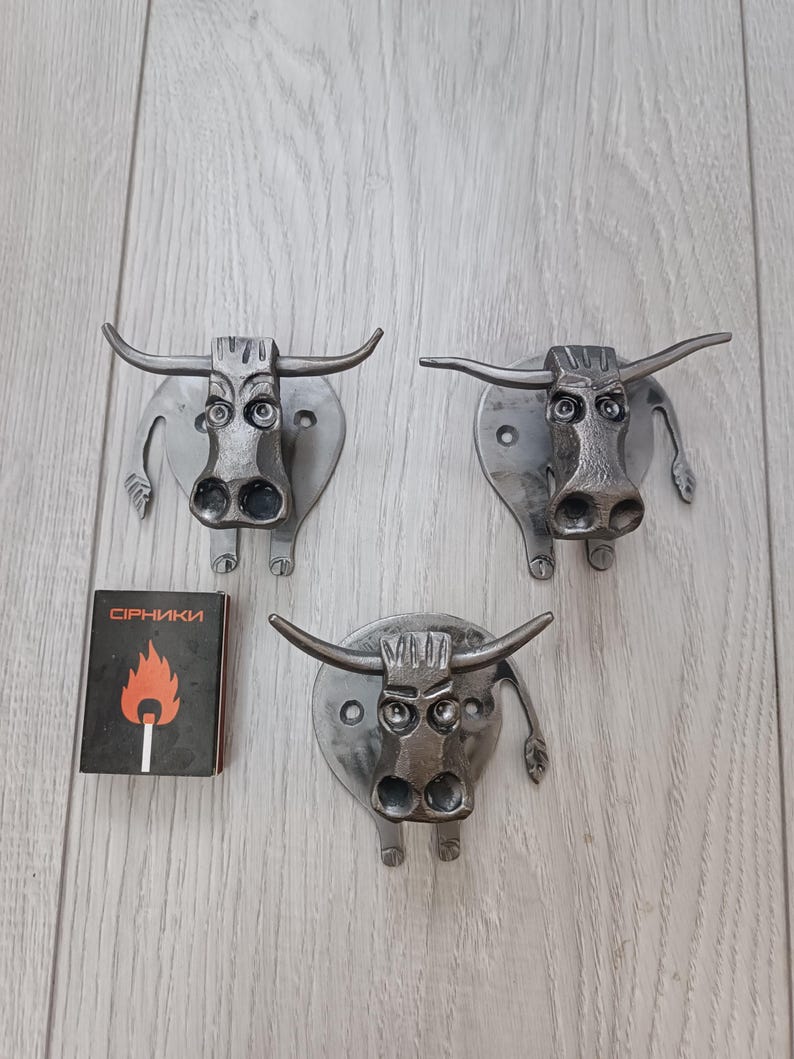 Handmade Metal Wall Hook bull Head for Keys, Towels, and Home Décor ...