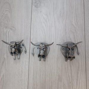 Handmade Metal Wall Hook "bull Head" for Keys, Towels, and Home Décor ...