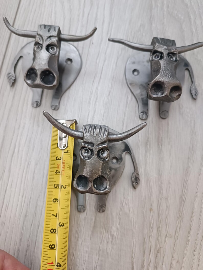 Handmade Metal Wall Hook "bull Head" for Keys, Towels, and Home Décor ...
