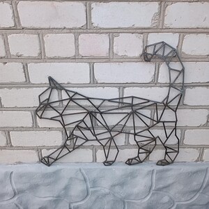 Handmade Wrought Iron Cat Wall Art: Geometric Metal Painting - Etsy