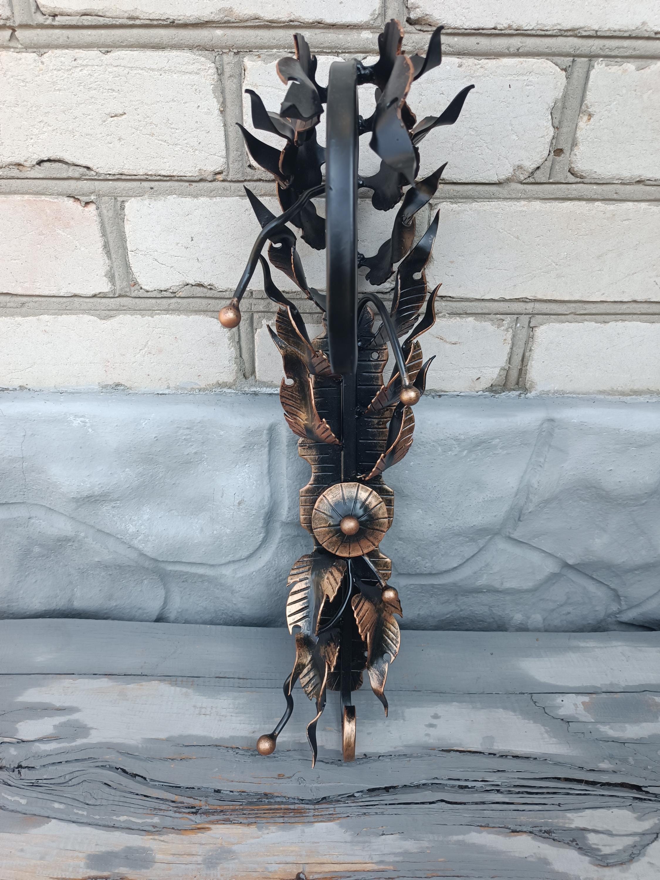 Hand-forged Wrought Iron Floral Wall Bracket: Rustic Plant Hanger - Etsy