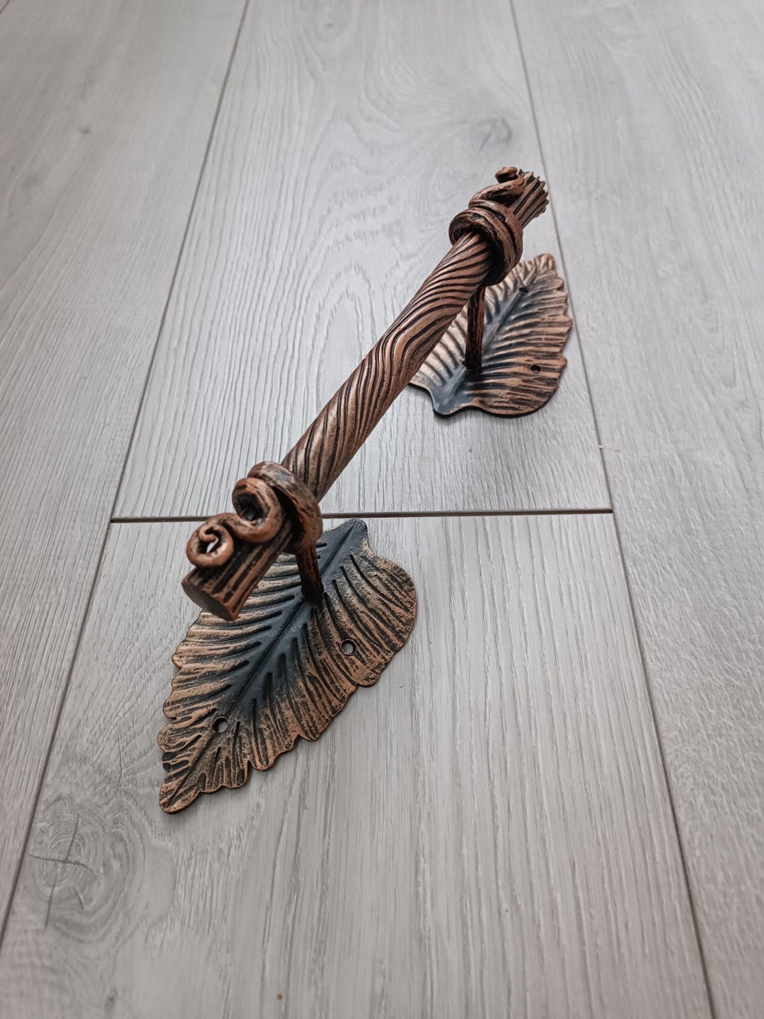 Hand Forged Door Handle, Wrought Iron Pull Handle, Custom Size Door ...