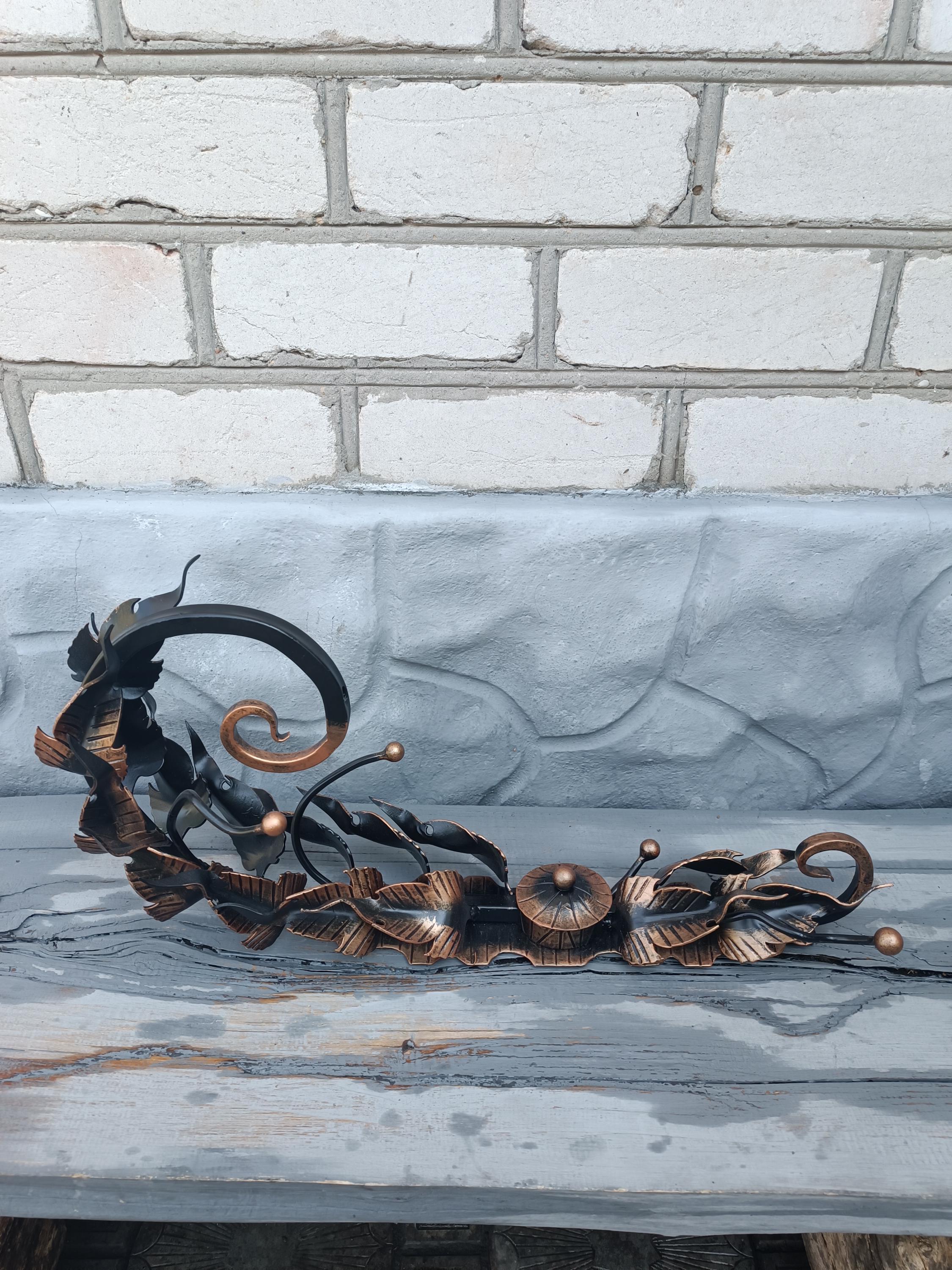 Hand-forged Wrought Iron Floral Wall Bracket: Rustic Plant Hanger - Etsy