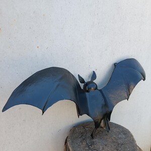 Hand-forged Iron Bat Sculpture: Gothic Wall & Garden Decor - Etsy