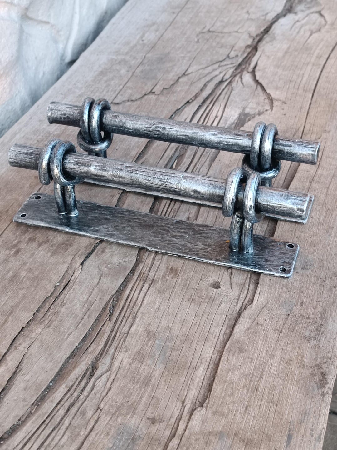 Hand Forged Wrought Iron Door Handles - Rustic Barn Door Pulls (set of ...