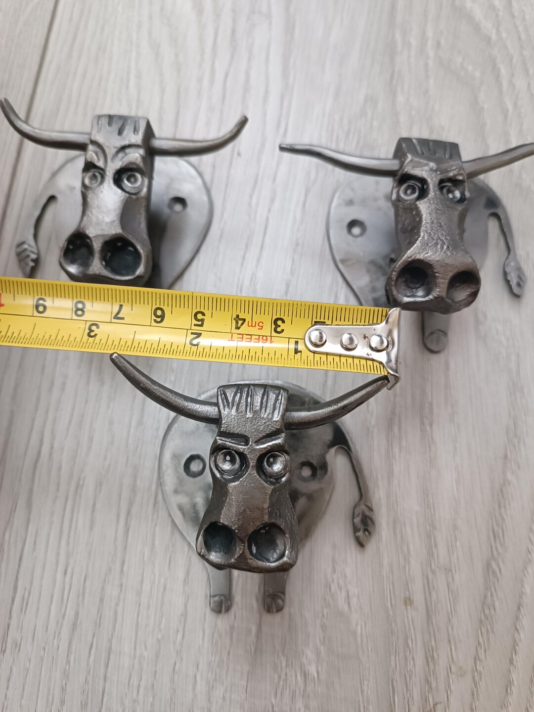 Handmade Metal Wall Hook "bull Head" for Keys, Towels, and Home Décor ...