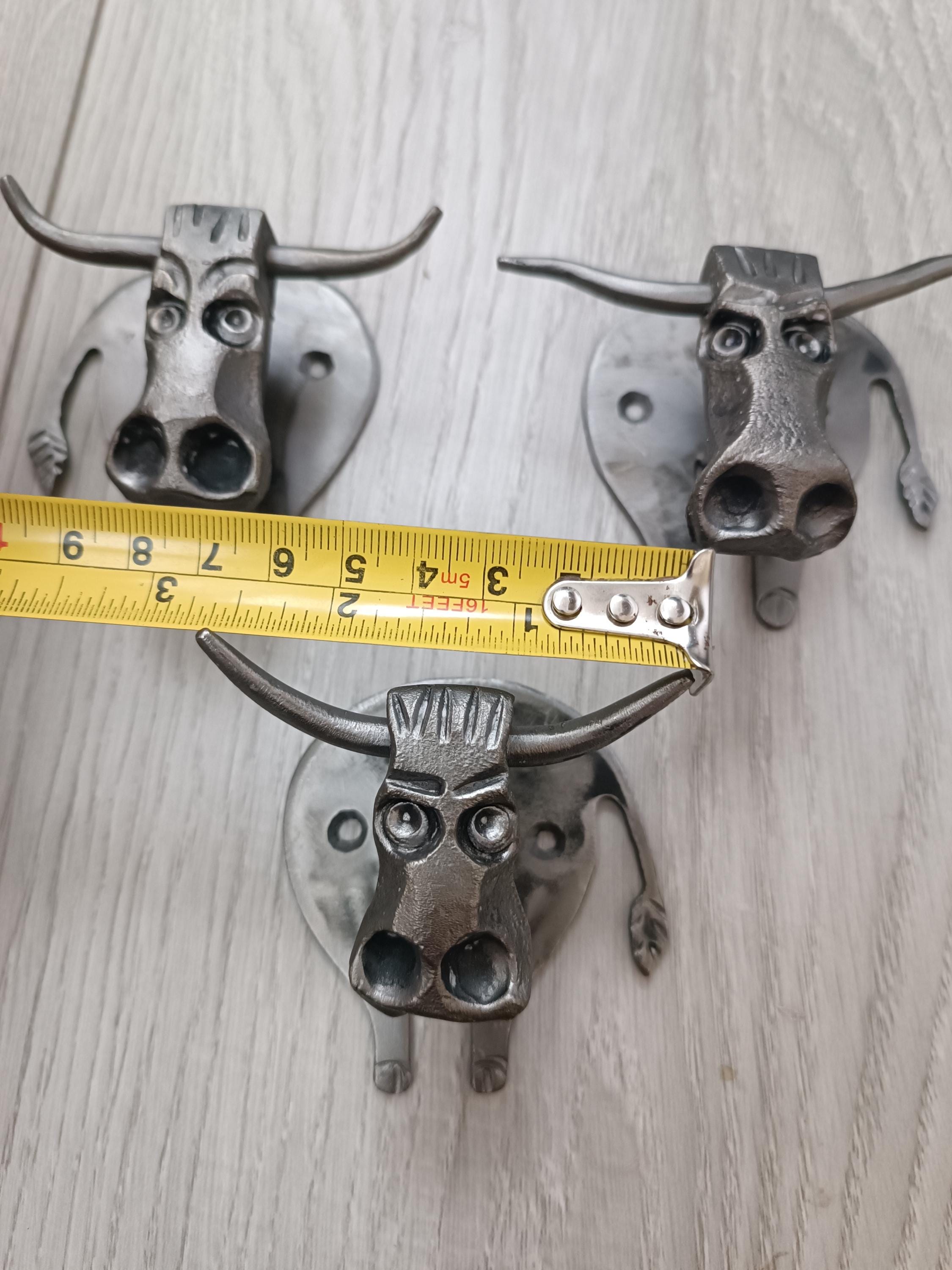 Handmade Metal Wall Hook "bull Head" for Keys, Towels, and Home Décor ...