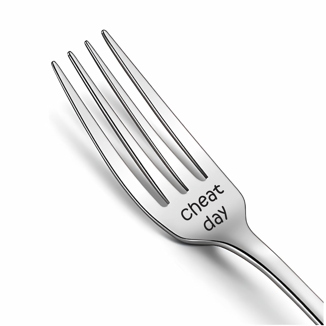 Cheat Day Custom Fork Engraved Stainless Steel , Personalized Dinner ...