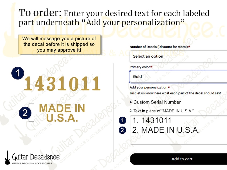 Custom Vintage Serial Number Waterslide Decal: Hand Screen Printed ...