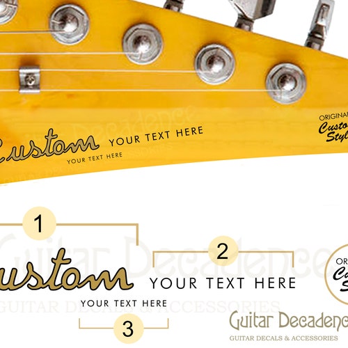 Custom Serial Number Waterslide Guitar Headstock Decals - Etsy