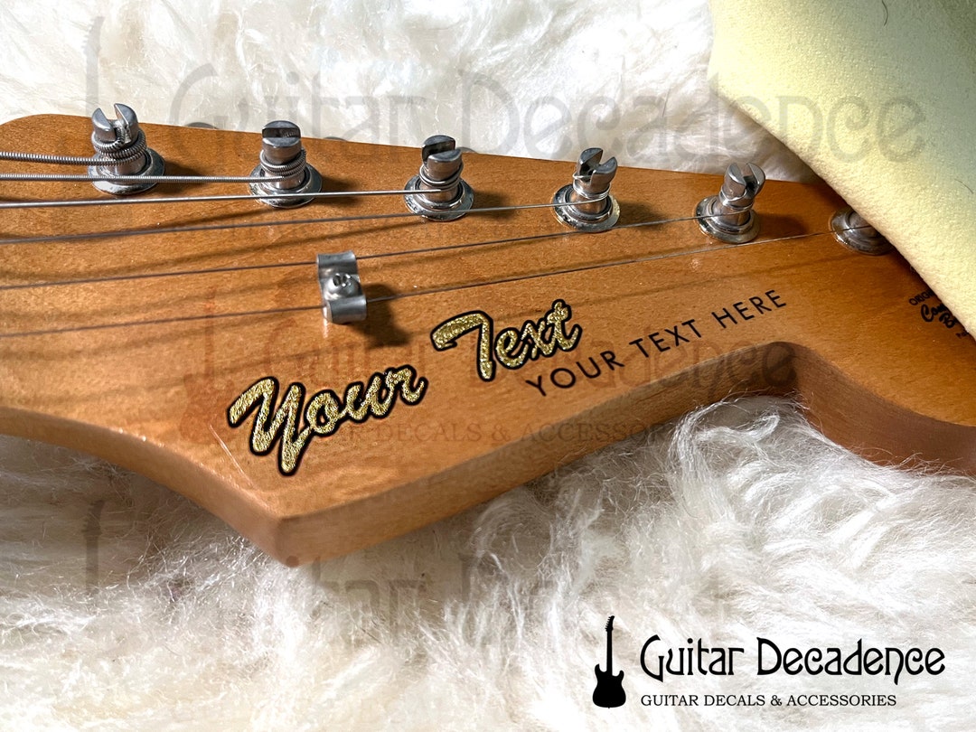 Custom Metallic Silk-screen Printed Guitar Waterslide Headstock Decals ...