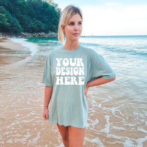 Comfort Colors C1717 Bay Shirt Mockup | Bay Tshirt | Oversized Mockup ...