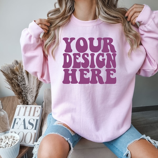 Light Pink Gildan Mockup - Etsy
