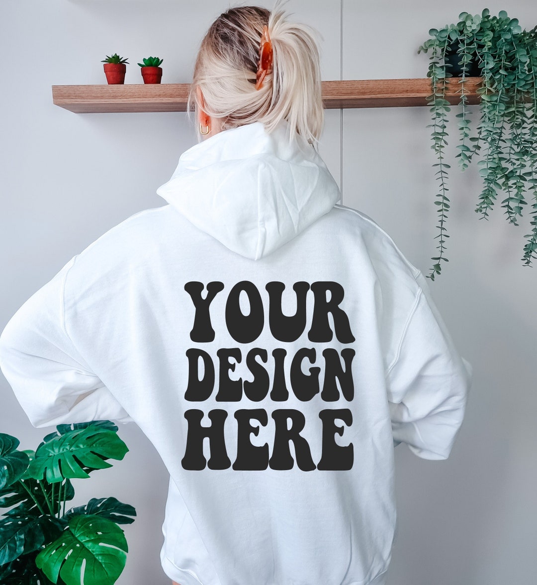 Gildan 18500 Mockup Gildan White Hoodie Mock Up G185 Model Mockup