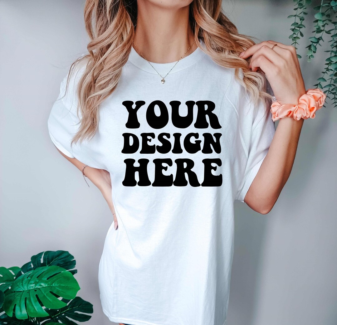 Comfort Colors C1717 White Shirt Mockup | CC White Tshirt | Oversized ...
