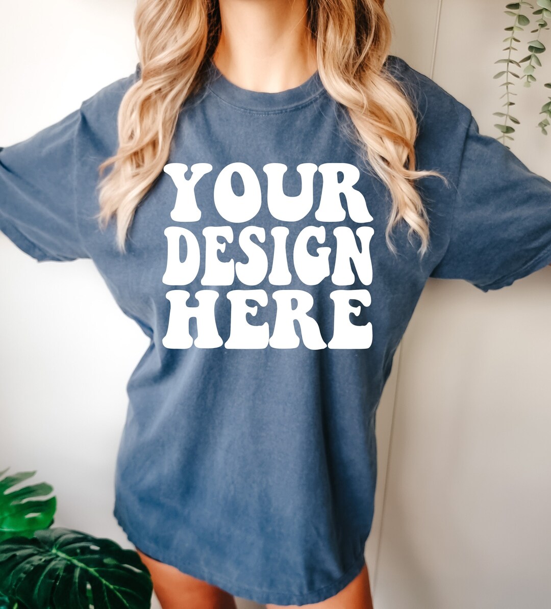 Comfort Colors C1717 Denim Shirt Mockup | CC Denim Tshirt | Oversized ...