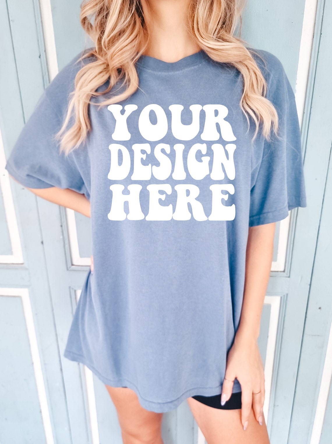 Comfort Colors C1717 Blue Jean Shirt Mockup | Blue Jean Tshirt ...