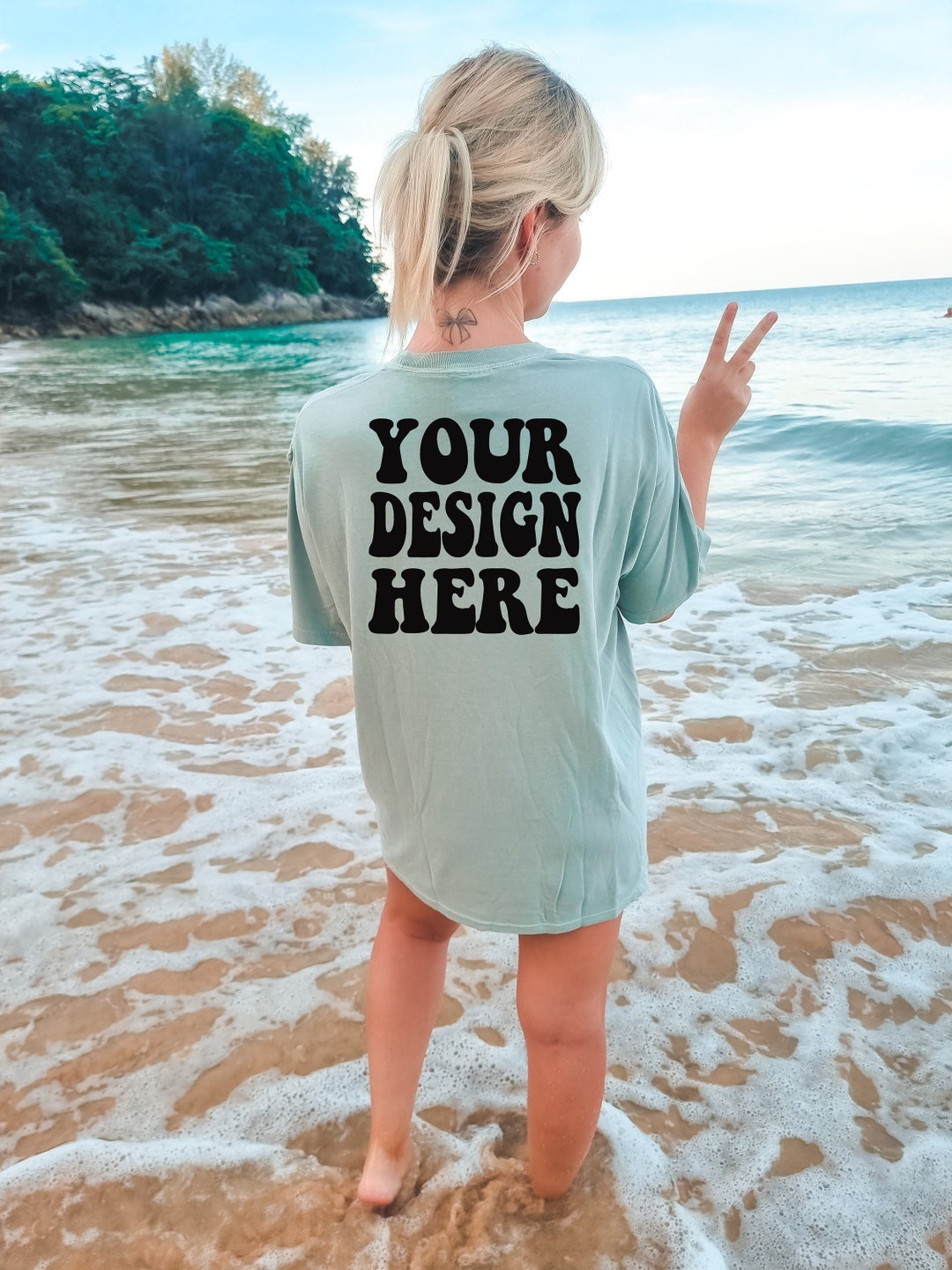 Comfort Colors C1717 Bay Shirt Mockup | Bay Tshirt | Oversized Mockup ...
