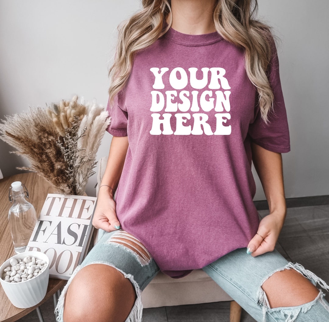 Comfort Colors C1717 Berry Shirt Mockup | CC Berry Tshirt | Oversized ...