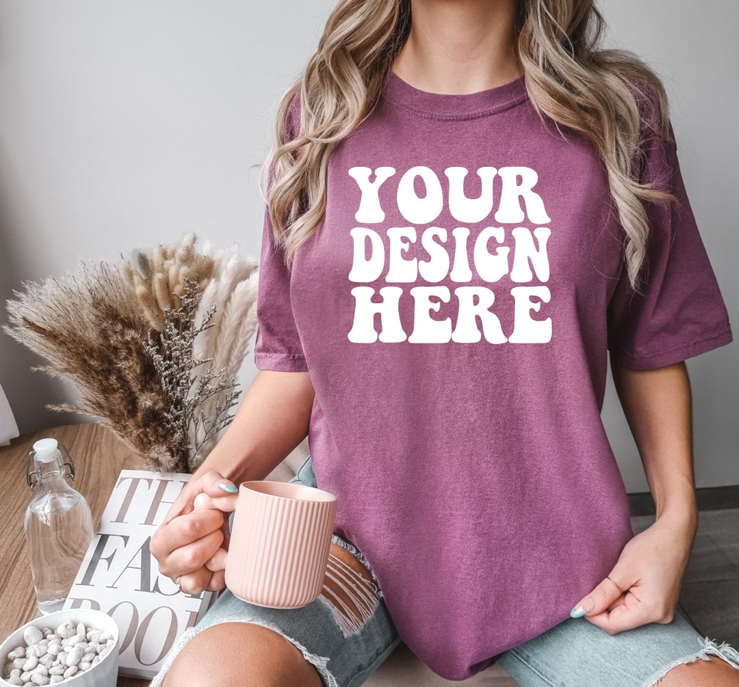 Comfort Colors C1717 Berry Shirt Mockup | CC Berry Tshirt | Oversized ...