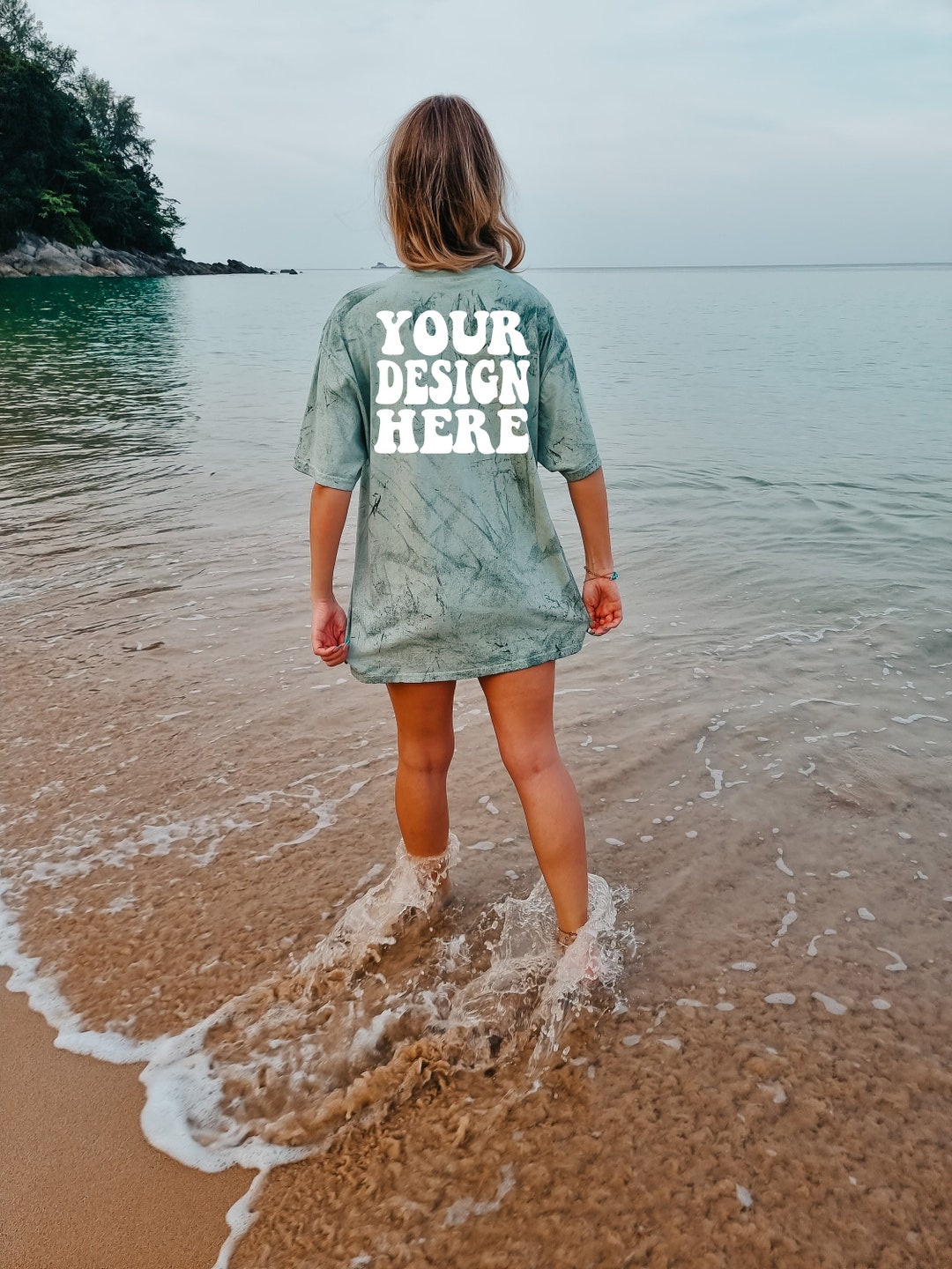 Comfort Colors CC1745 Color Blast Fern Shirt Back Mockup | CC Fern ...