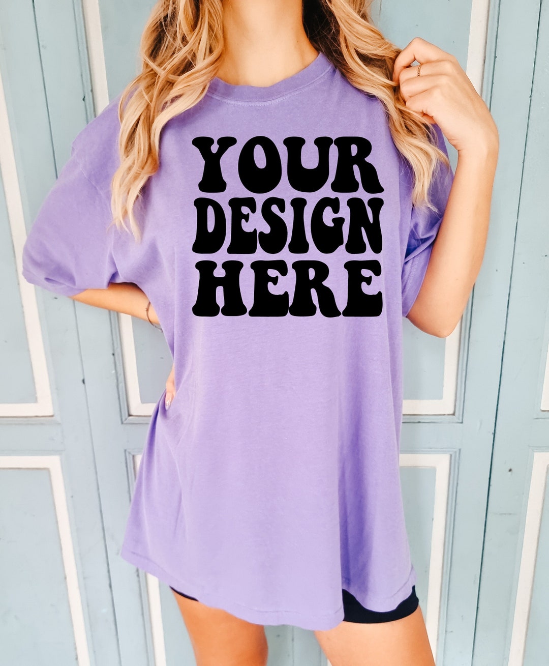 Comfort Colors C1717 Violet Shirt Mockup Violet Tshirt Oversized Mockup ...