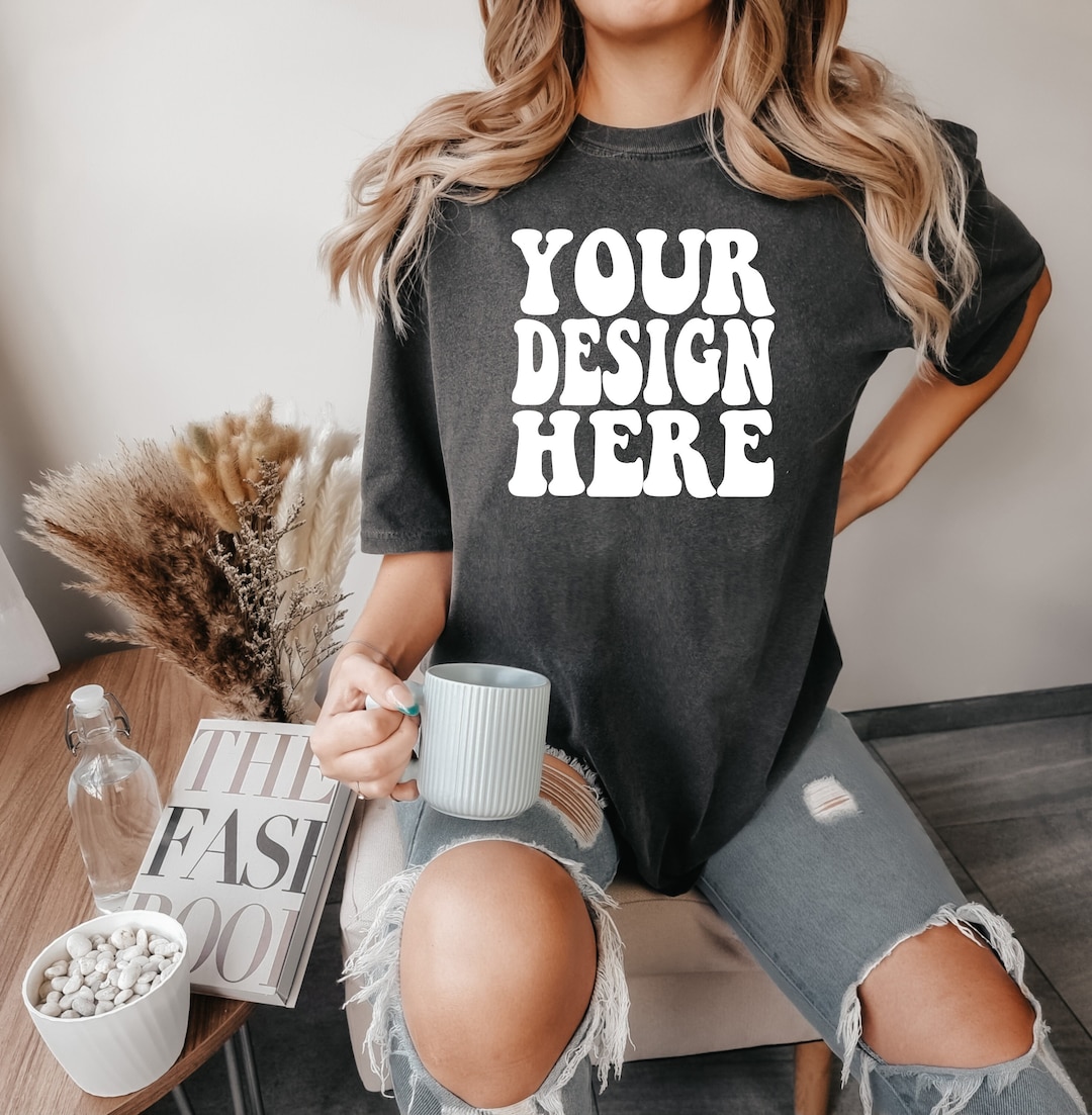 Comfort Colors C1717 Pepper Shirt Mockup | CC Pepper Tshirt | Oversized ...