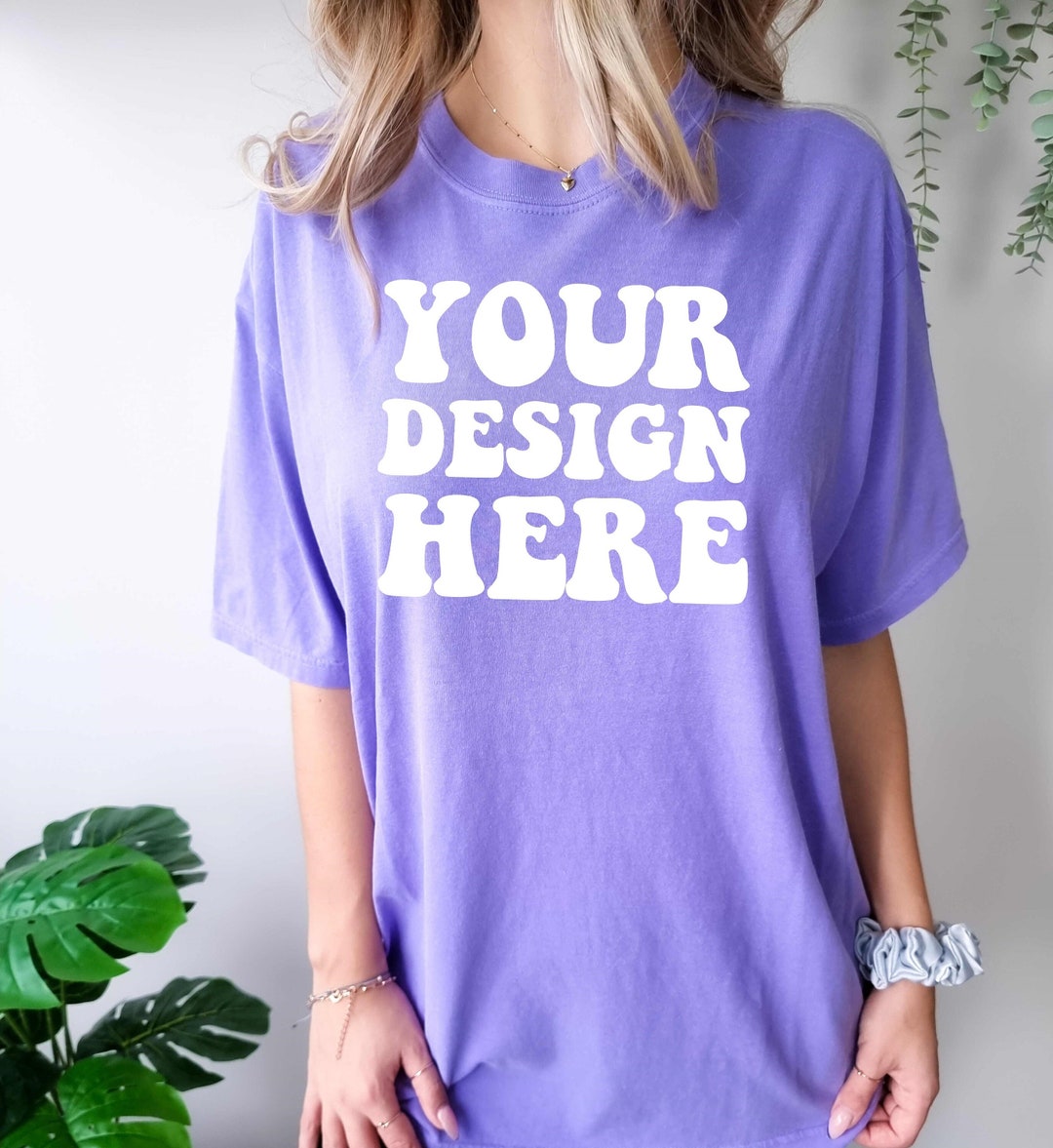 Comfort Colors C1717 Violet Shirt Mockup | Violet Tshirt | Oversized ...