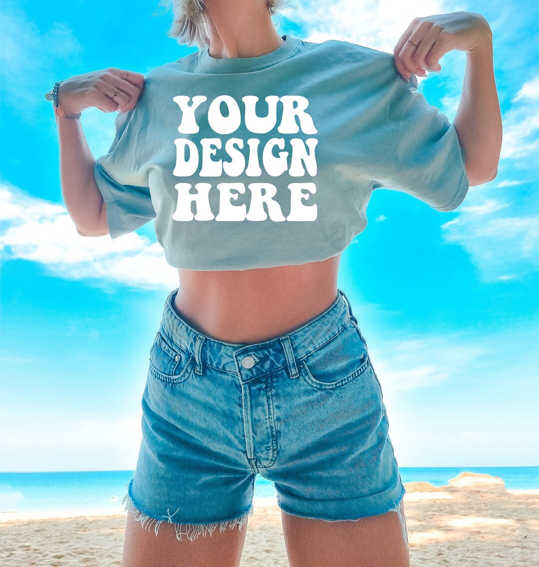 Comfort Colors C1717 Bay Shirt Mockup | Bay Tshirt | Crop Top Mockup ...