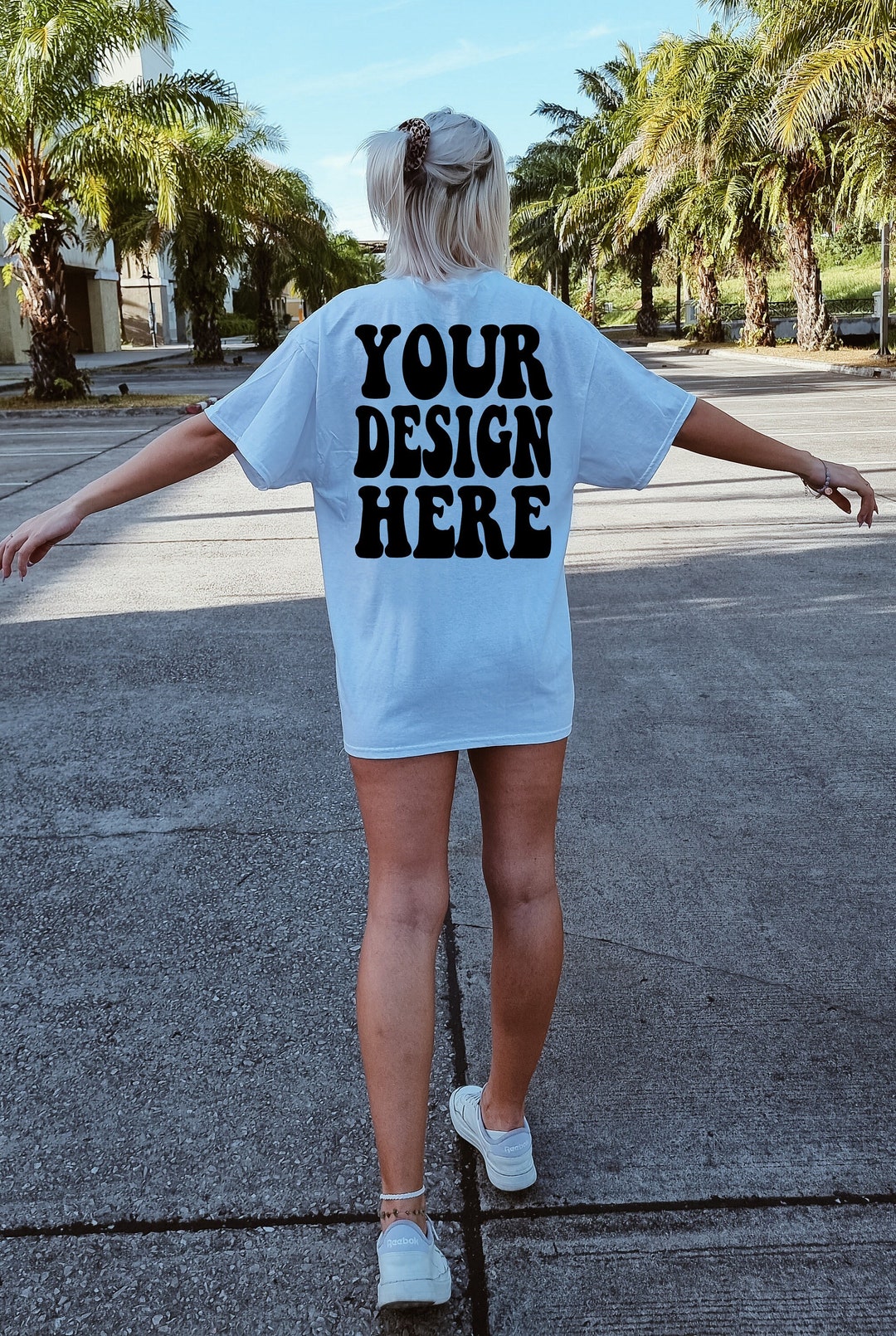 Comfort Colors C1717 White Shirt Back Mockup | White Tshirt | Oversized ...