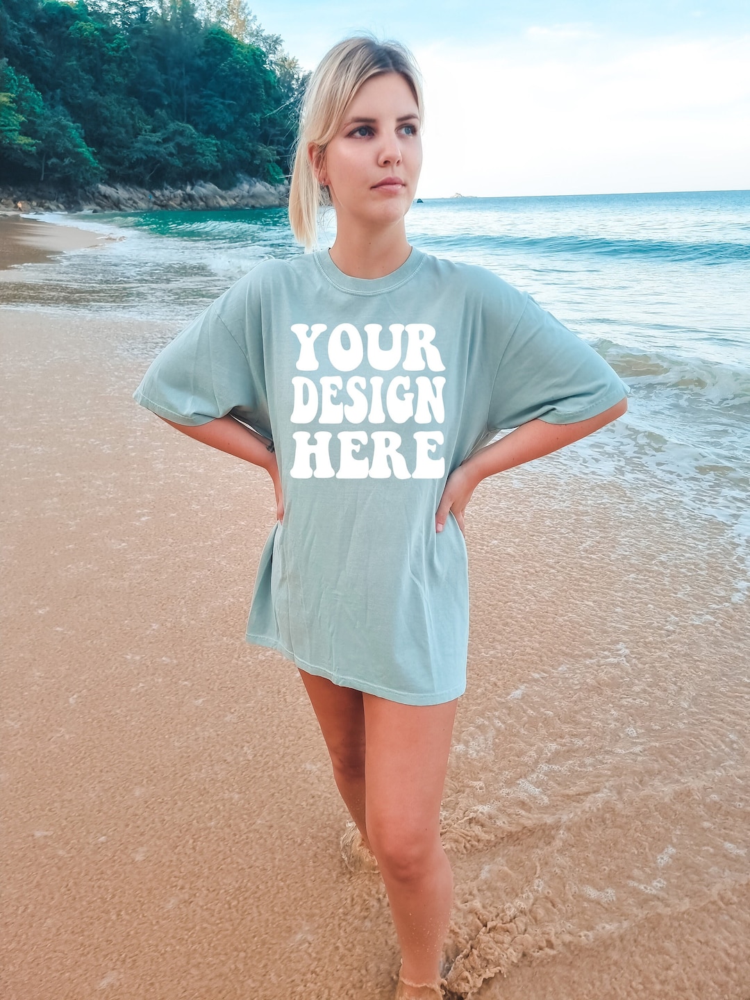 Comfort Colors C1717 Bay Shirt Mockup | Bay Tshirt | Oversized Mockup ...