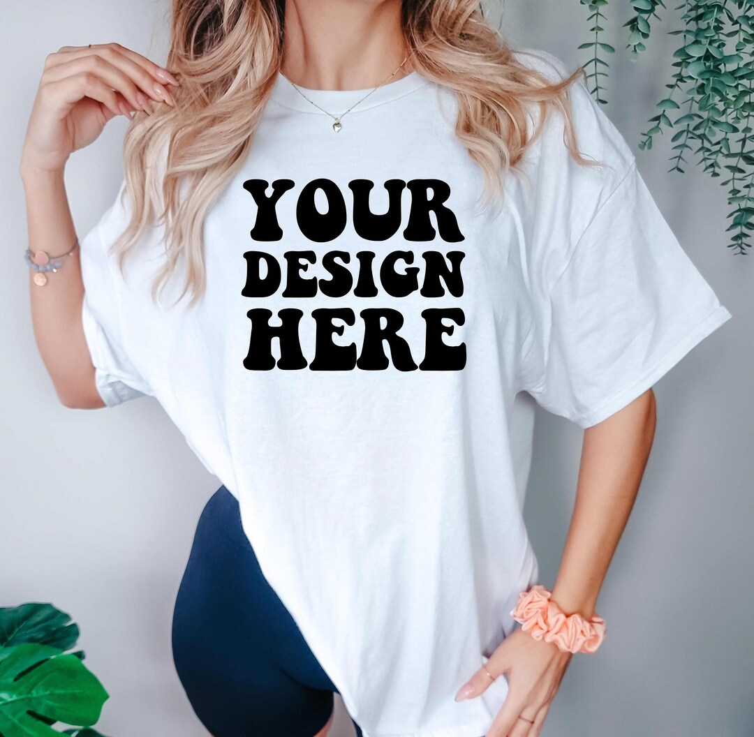 Comfort Colors C1717 White Shirt Mockup | CC White Tshirt | Oversized ...
