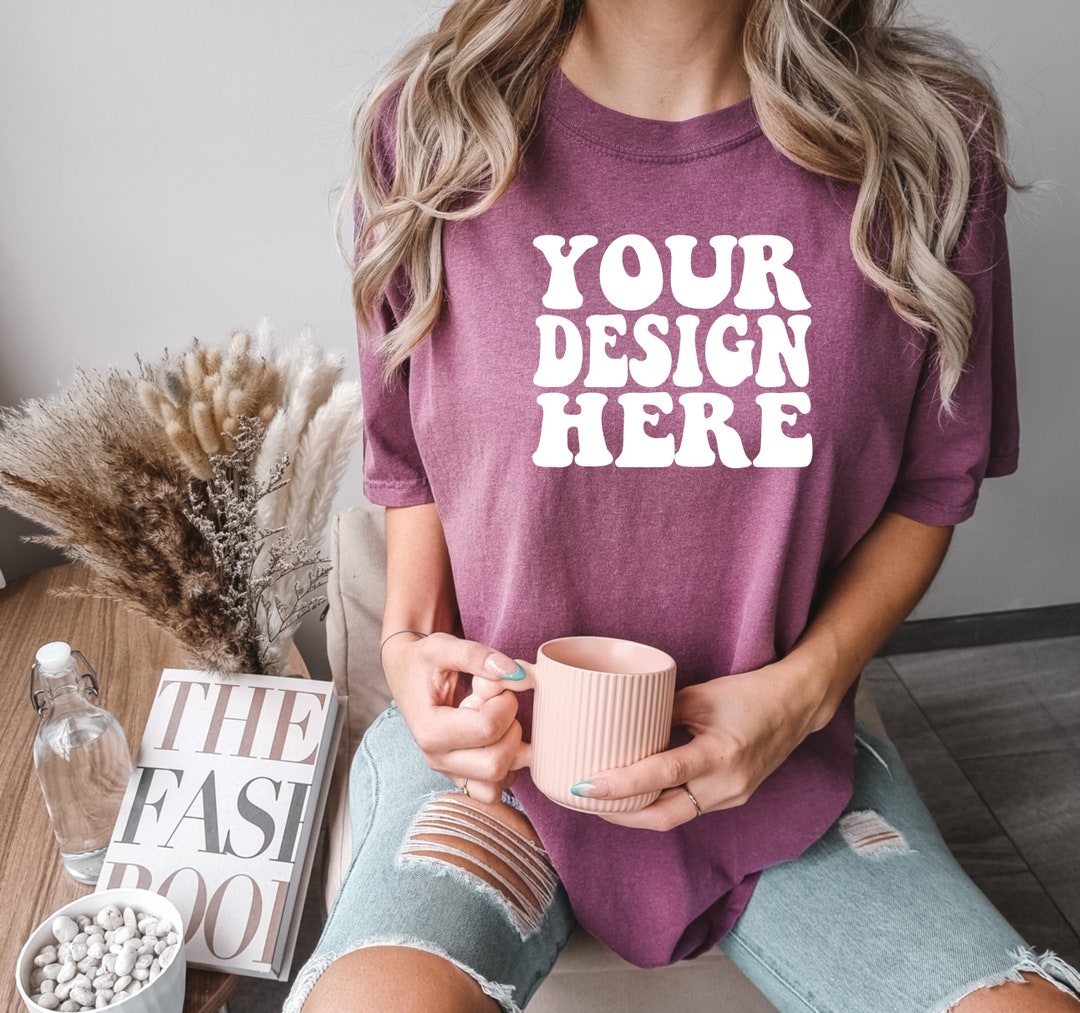 Comfort Colors C1717 Berry Shirt Mockup | CC Berry Tshirt | Oversized ...