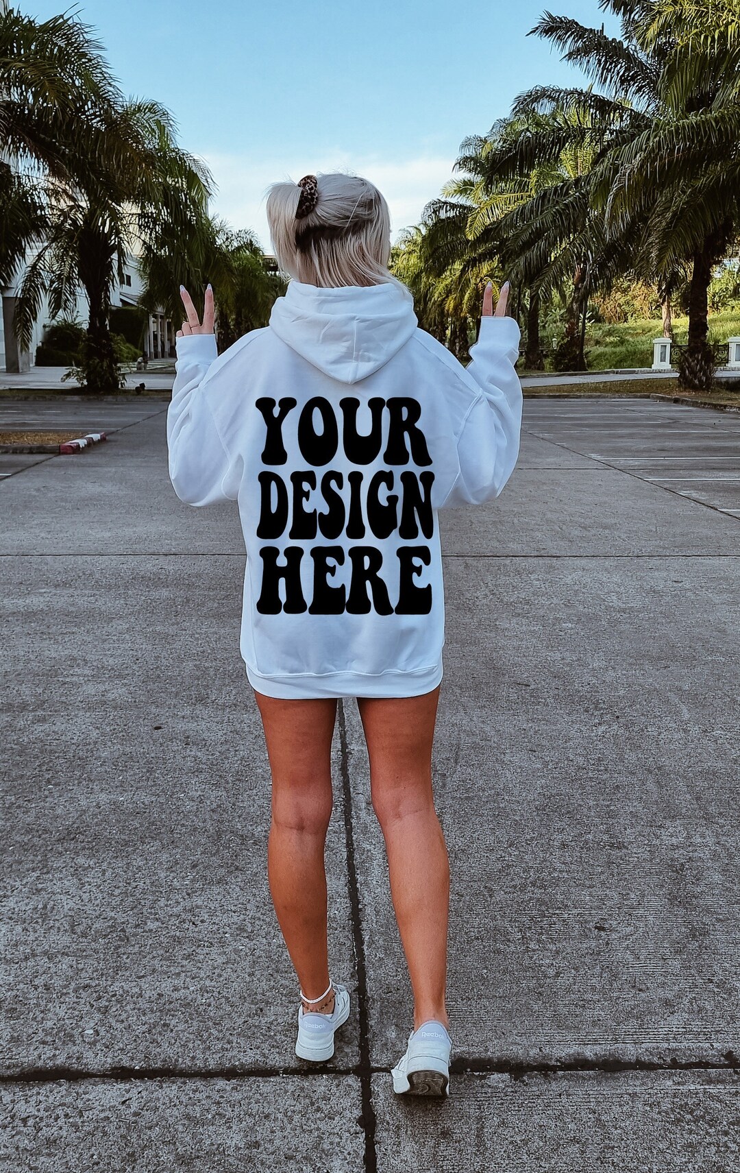 Gildan 18500 Mockup Gildan White Hoodie Back Mock Up G185 Etsy