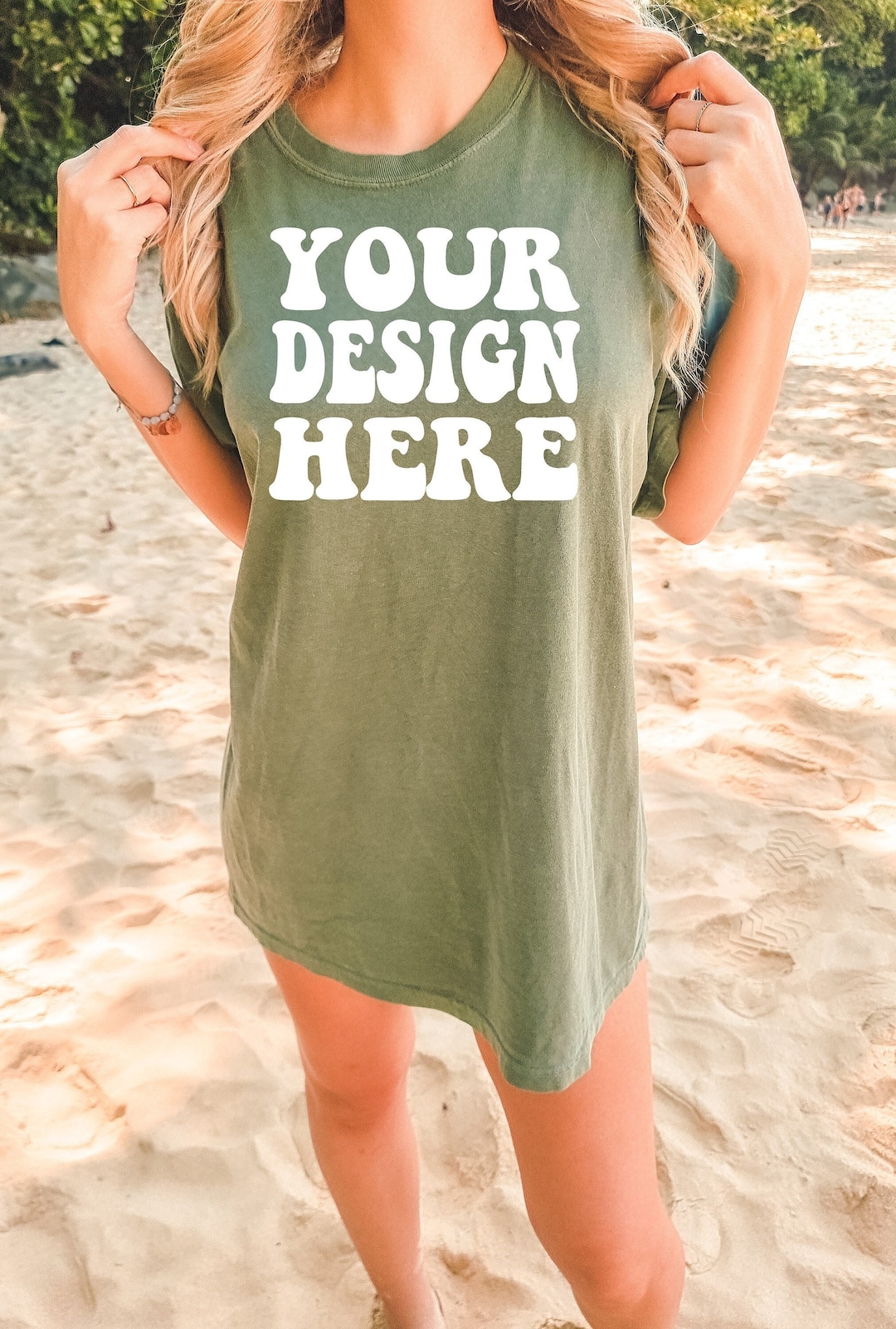 Comfort Colors C1717 Sage Shirt Mockup CC Sage Tshirt Oversized Mockup ...