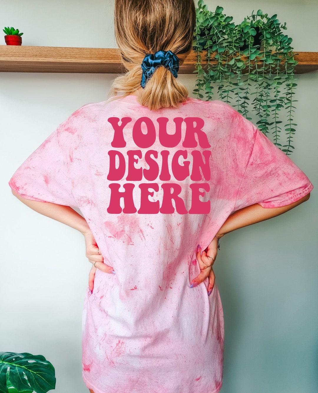 Comfort Colors CC1745 Color Blast Clay Shirt Back Mockup | CC Pink Clay ...