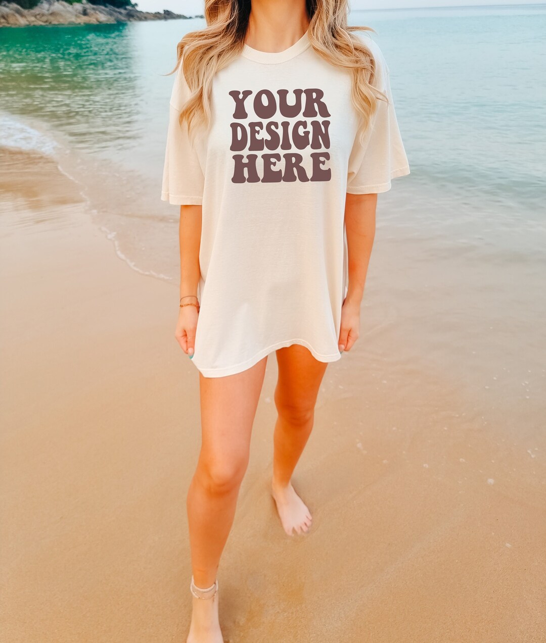 Comfort Colors C1717 Ivory Shirt Mockup | Ivory Tshirt | Oversized ...