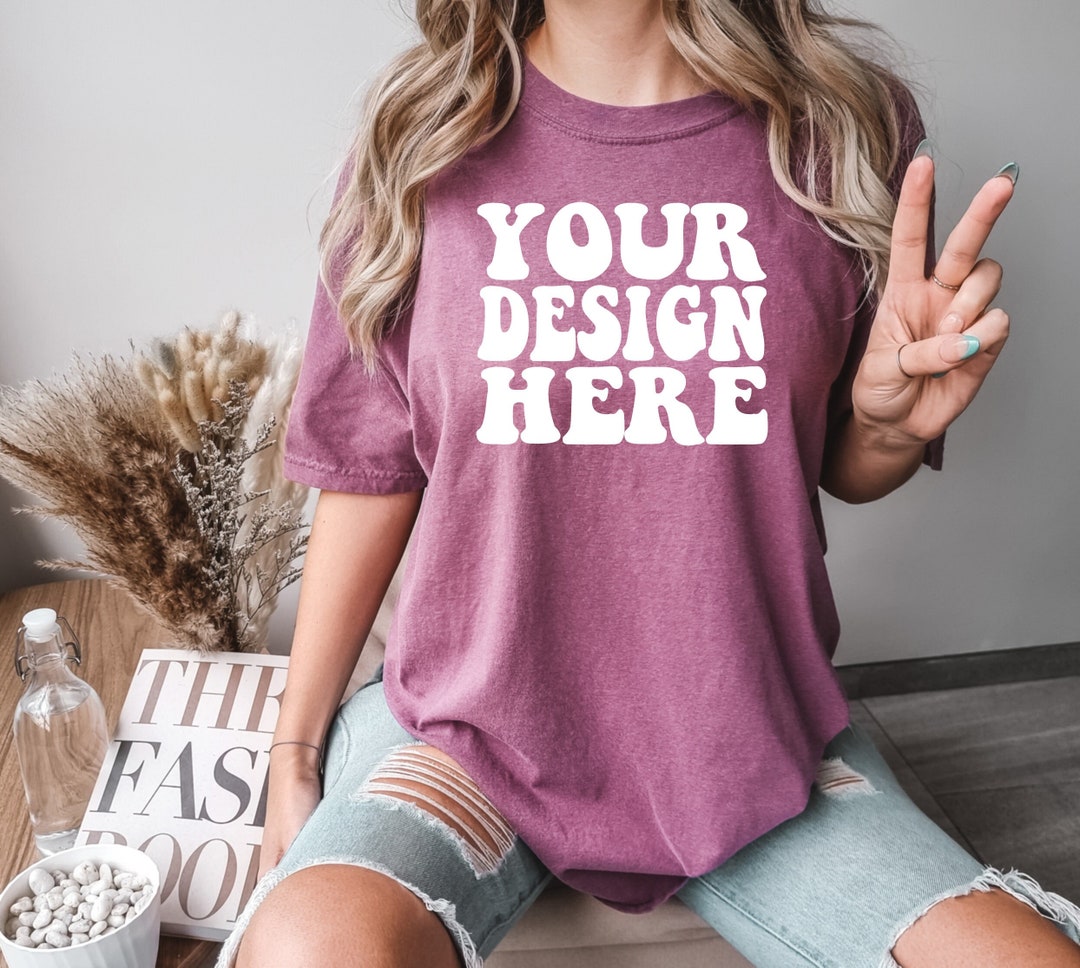 Comfort Colors C1717 Berry Shirt Mockup | CC Berry Tshirt | Oversized ...