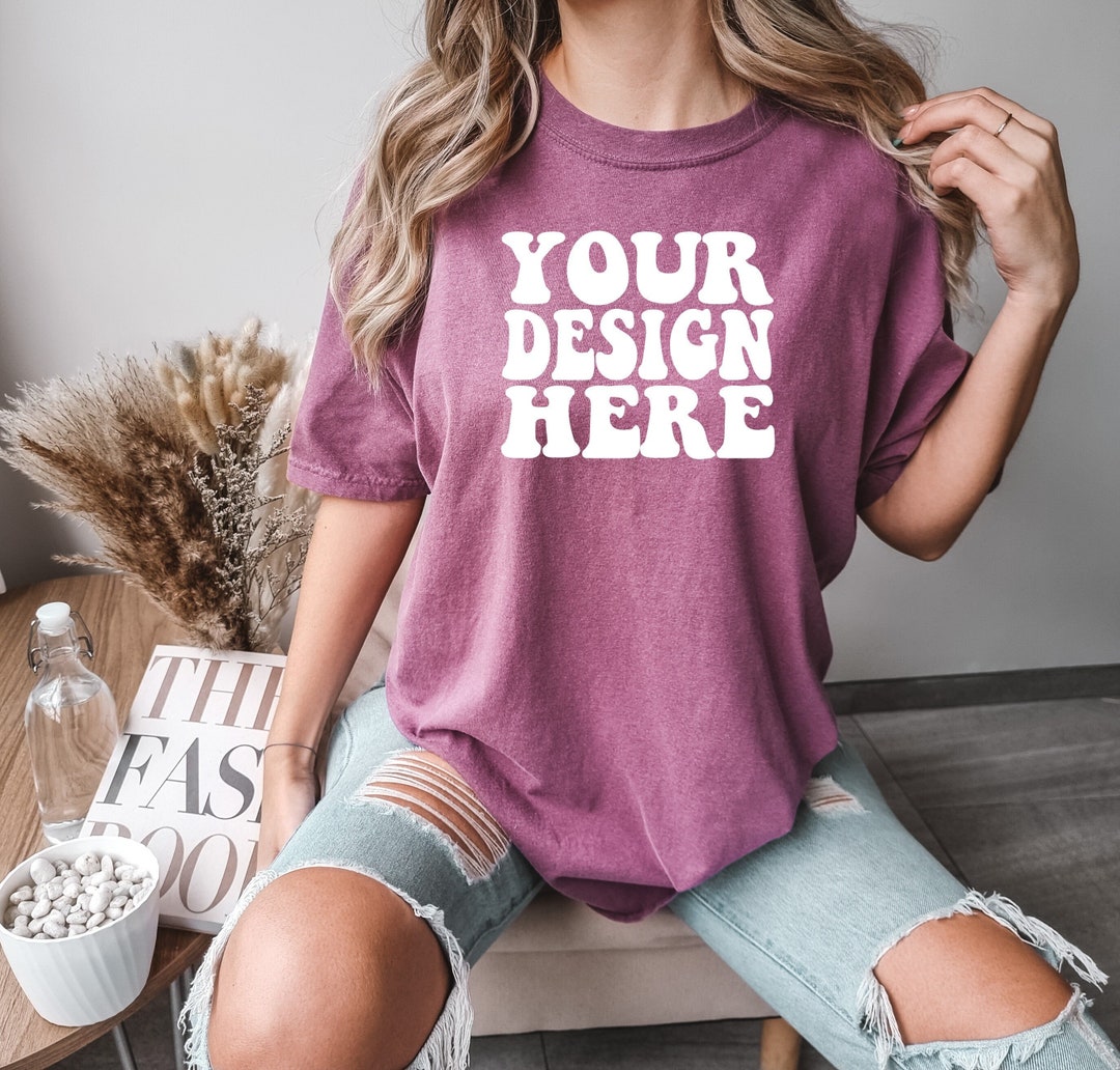 Comfort Colors C1717 Berry Shirt Mockup | CC Berry Tshirt | Oversized ...