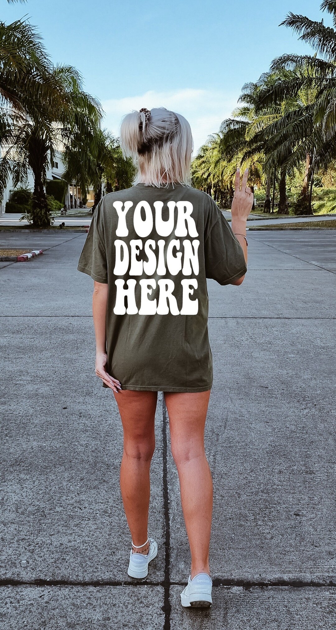 Comfort Colors C1717 Sage Shirt Mockup | CC Sage | Oversized Mockup ...