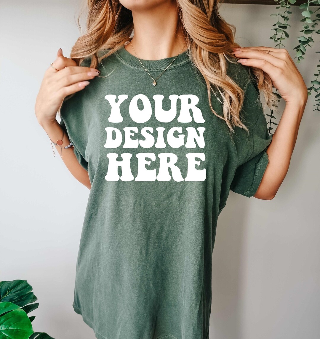 Comfort Colors C1717 Sage Shirt Mockup | CC Sage Tshirt | Oversized ...