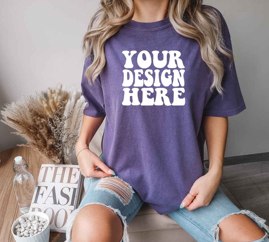 Comfort Colors C1717 Grape Shirt Mockup | CC Grape Tshirt | Oversized ...