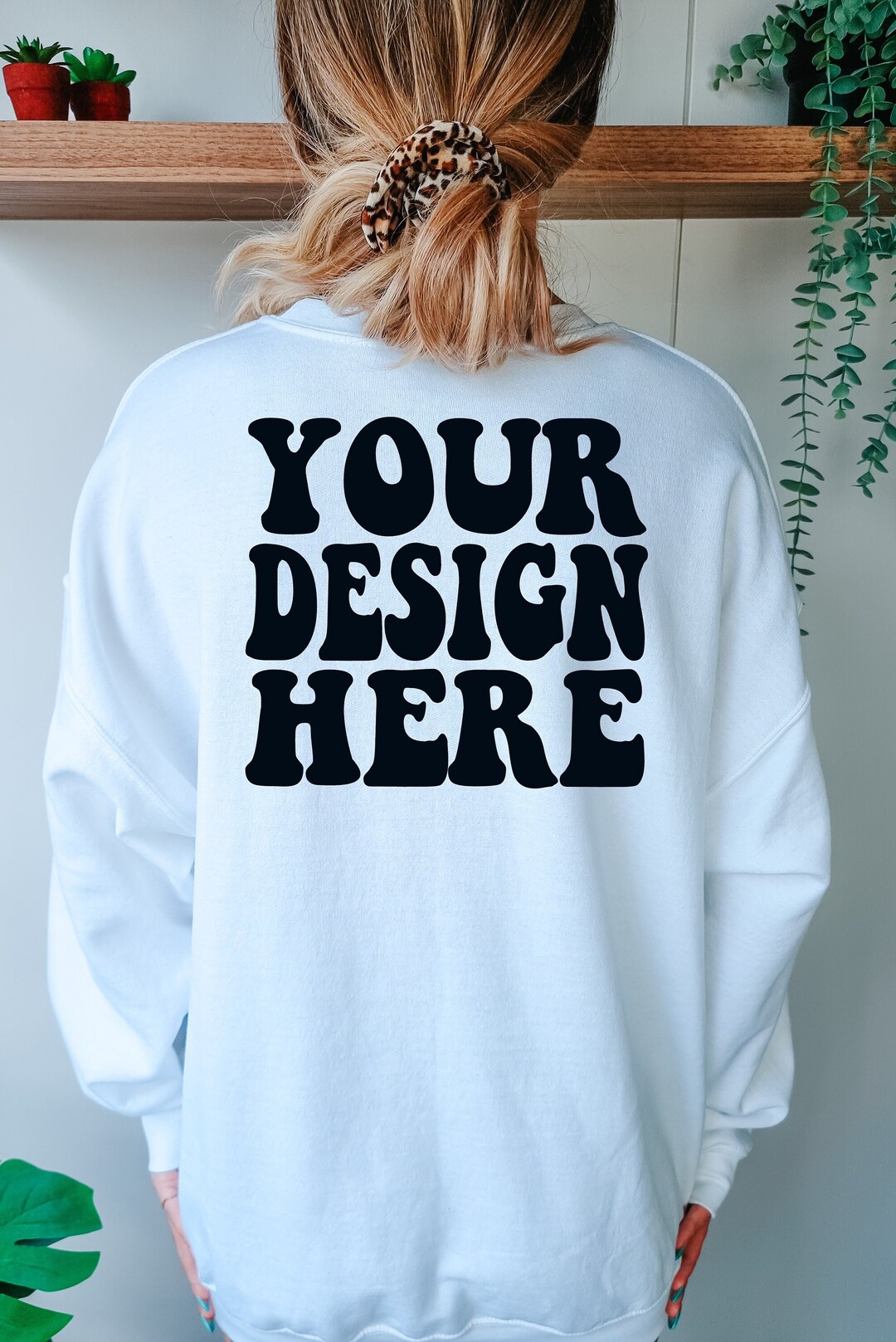 Gildan White 18000 Back Mockup | Gildan Sweater Mock up | Oversized ...