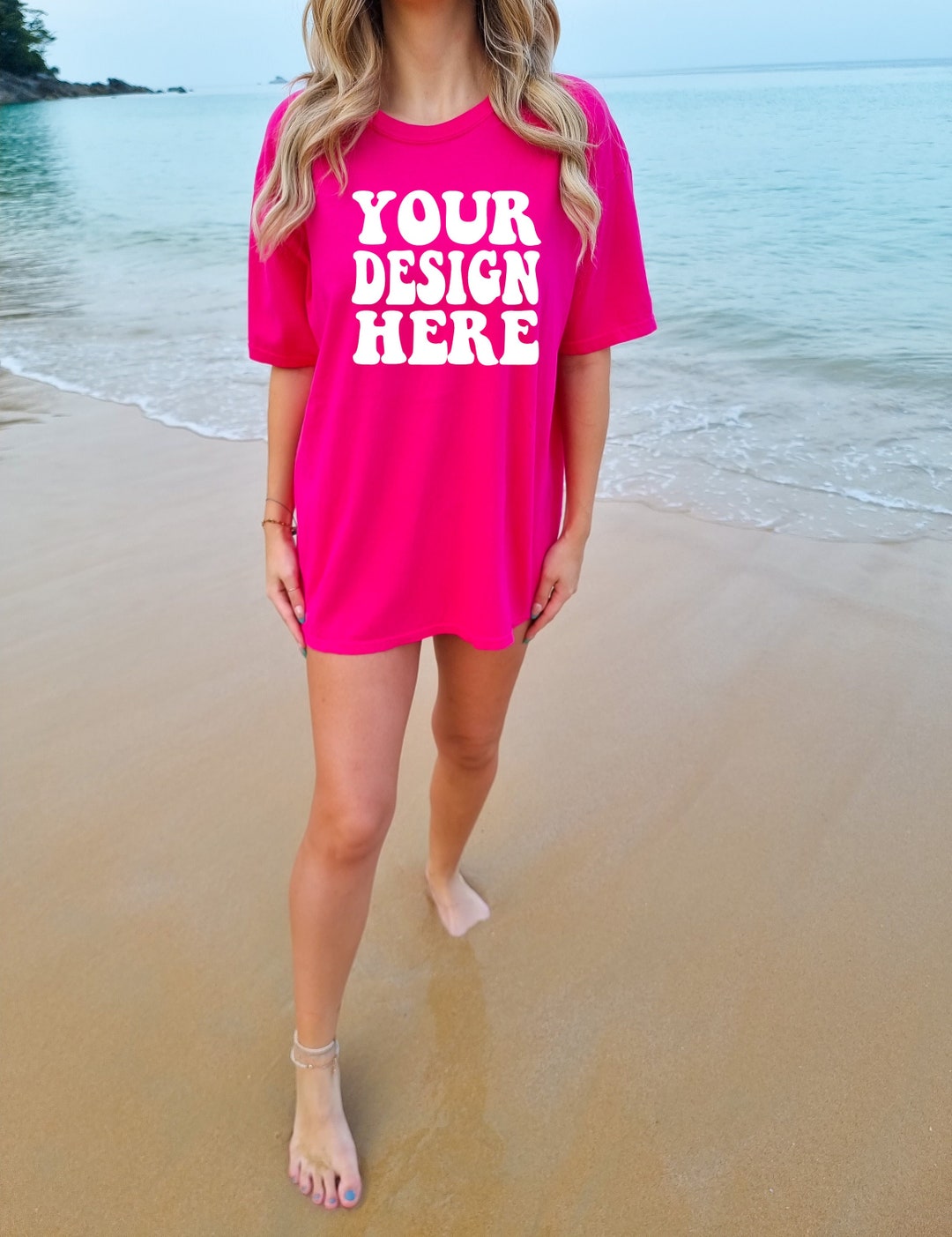 Comfort Colors C1717 Heliconia Shirt Mockup | Pink Heliconia Tshirt ...