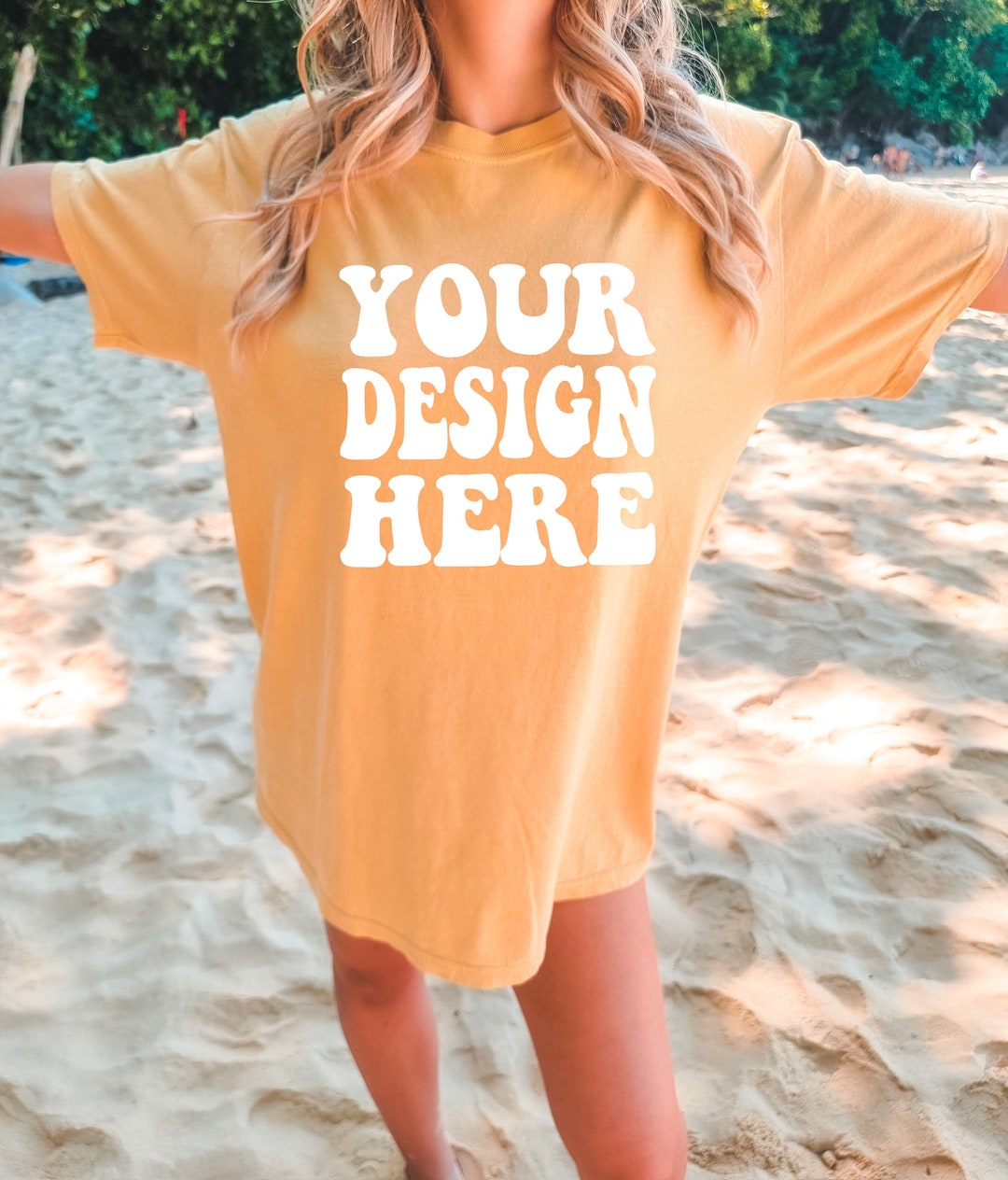 Comfort Colors C1717 Mustard Shirt Mockup | Mustard Tshirt | Oversized ...