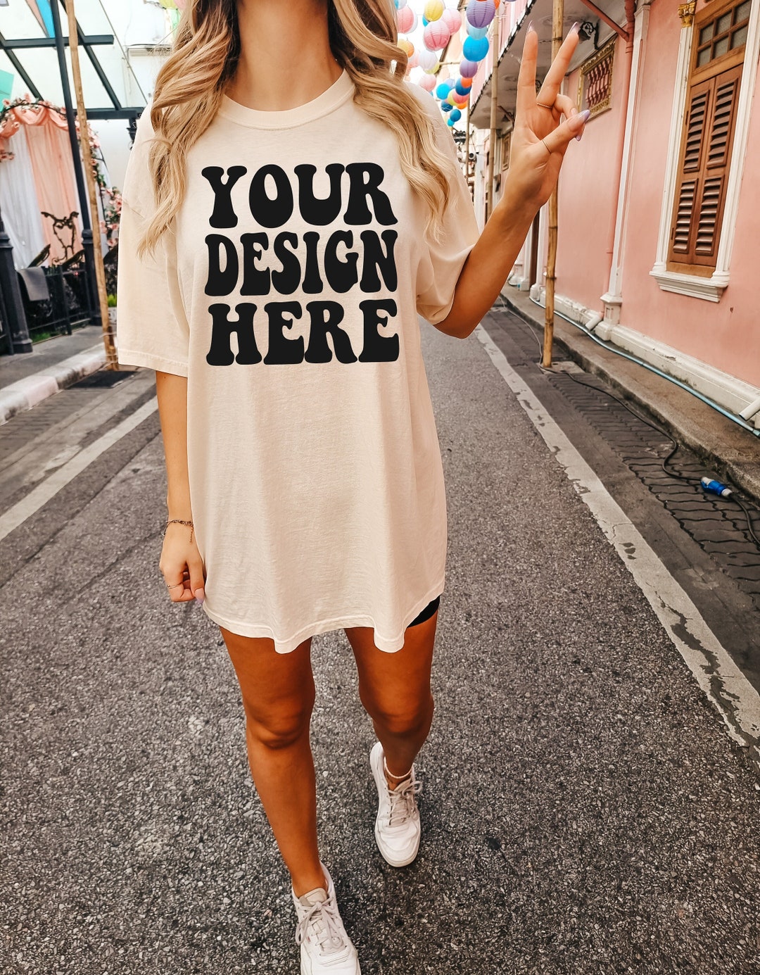 Comfort Colors C1717 Ivory Shirt Mockup | Ivory Tshirt | Oversized ...