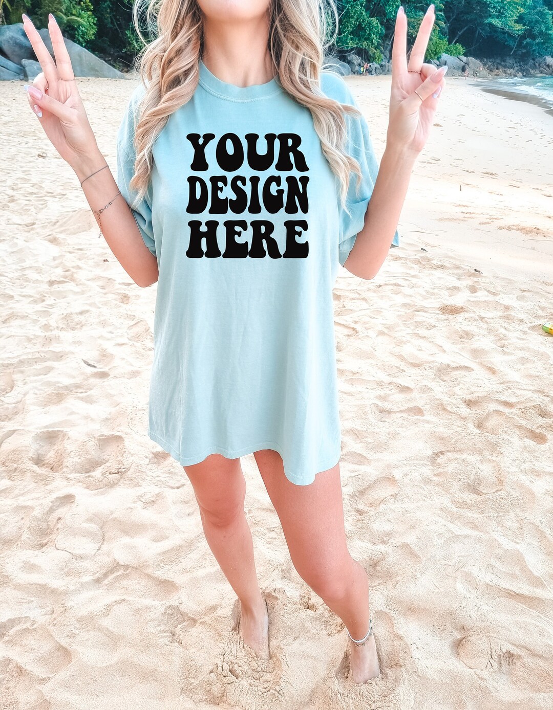 Comfort Colors C1717 Bay Shirt Mockup | Bay Tshirt | Oversized Mockup ...