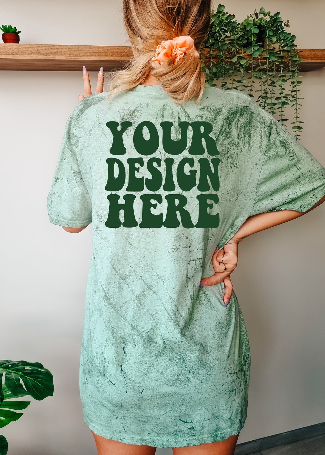 Comfort Colors CC1745 Color Blast Fern Shirt Back Mockup CC Fern Tshirt ...