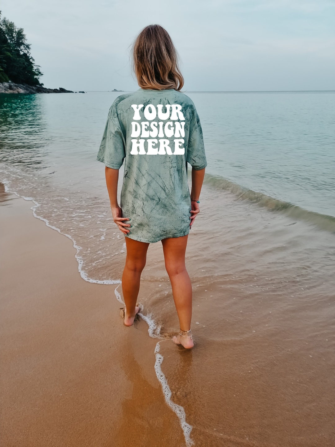 Comfort Colors CC1745 Color Blast Fern Shirt Back Mockup | CC Fern ...