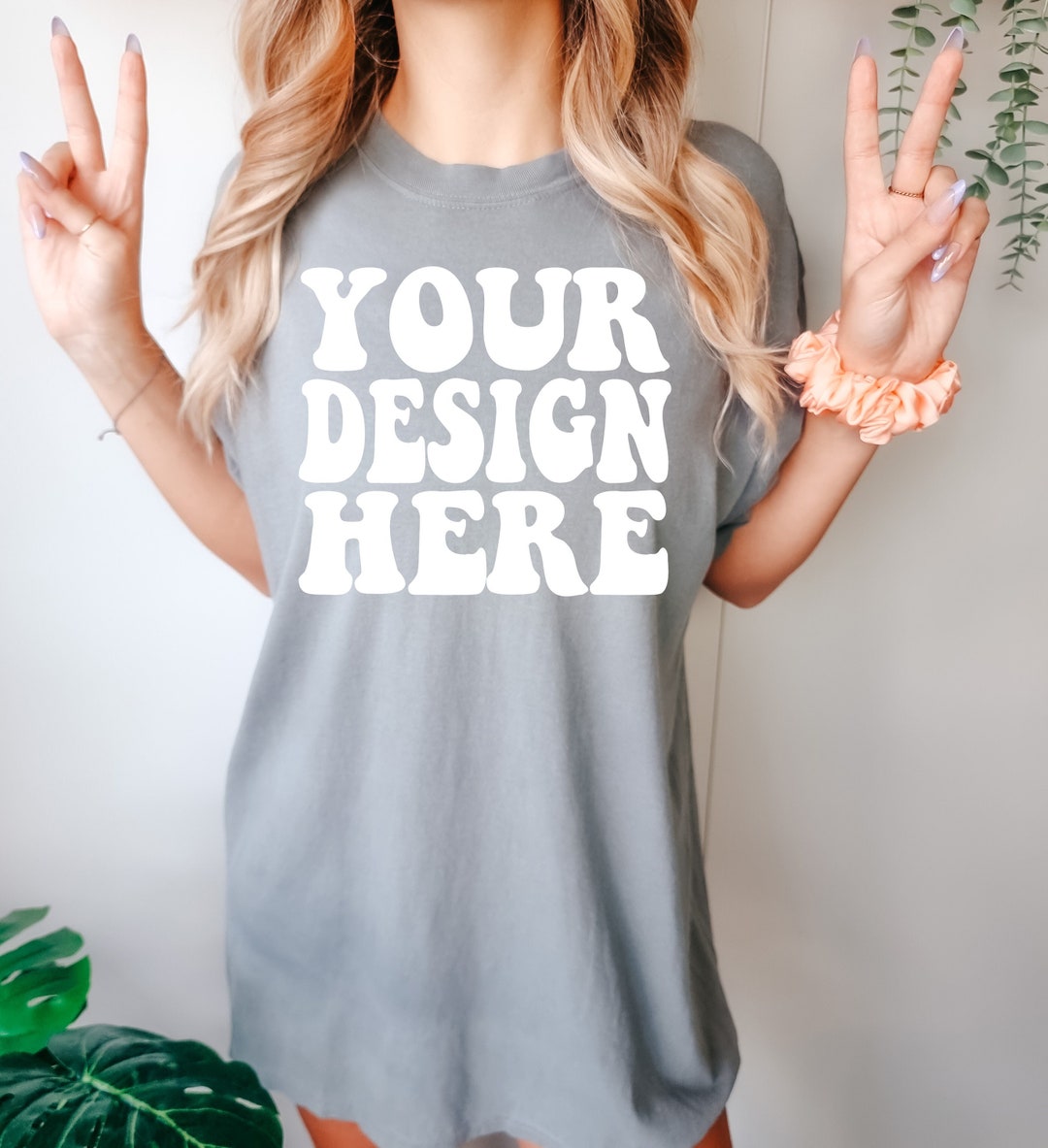Comfort Colors C1717 Gray Shirt Mockup | CC Gray Tshirt | Oversized ...